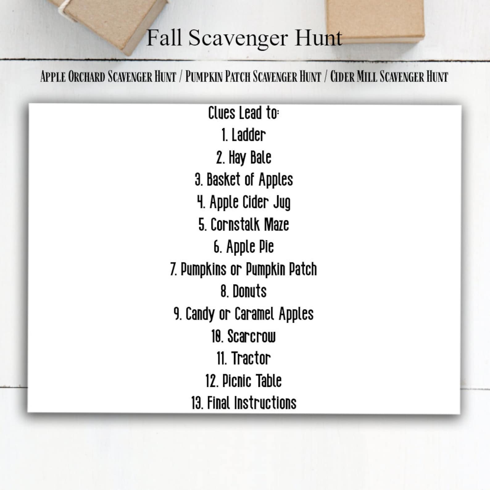 Apple Orchard Scavenger Hunt: Printable Fall Game (PDF) - Etsy