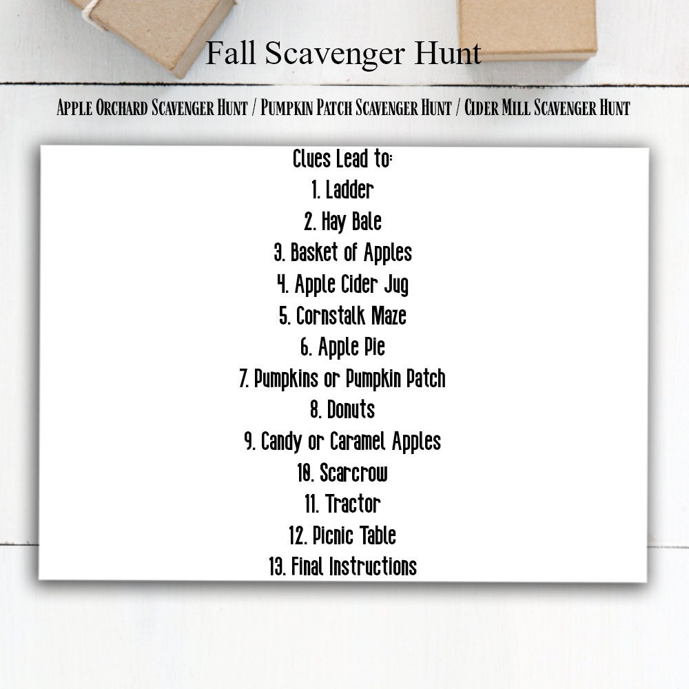 Apple Orchard Scavenger Hunt: Printable Fall Game (PDF) - Etsy