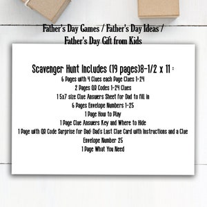 Fathers Day Scavenger Hunt, Fathers Day Printable Games, Fathers Day ...