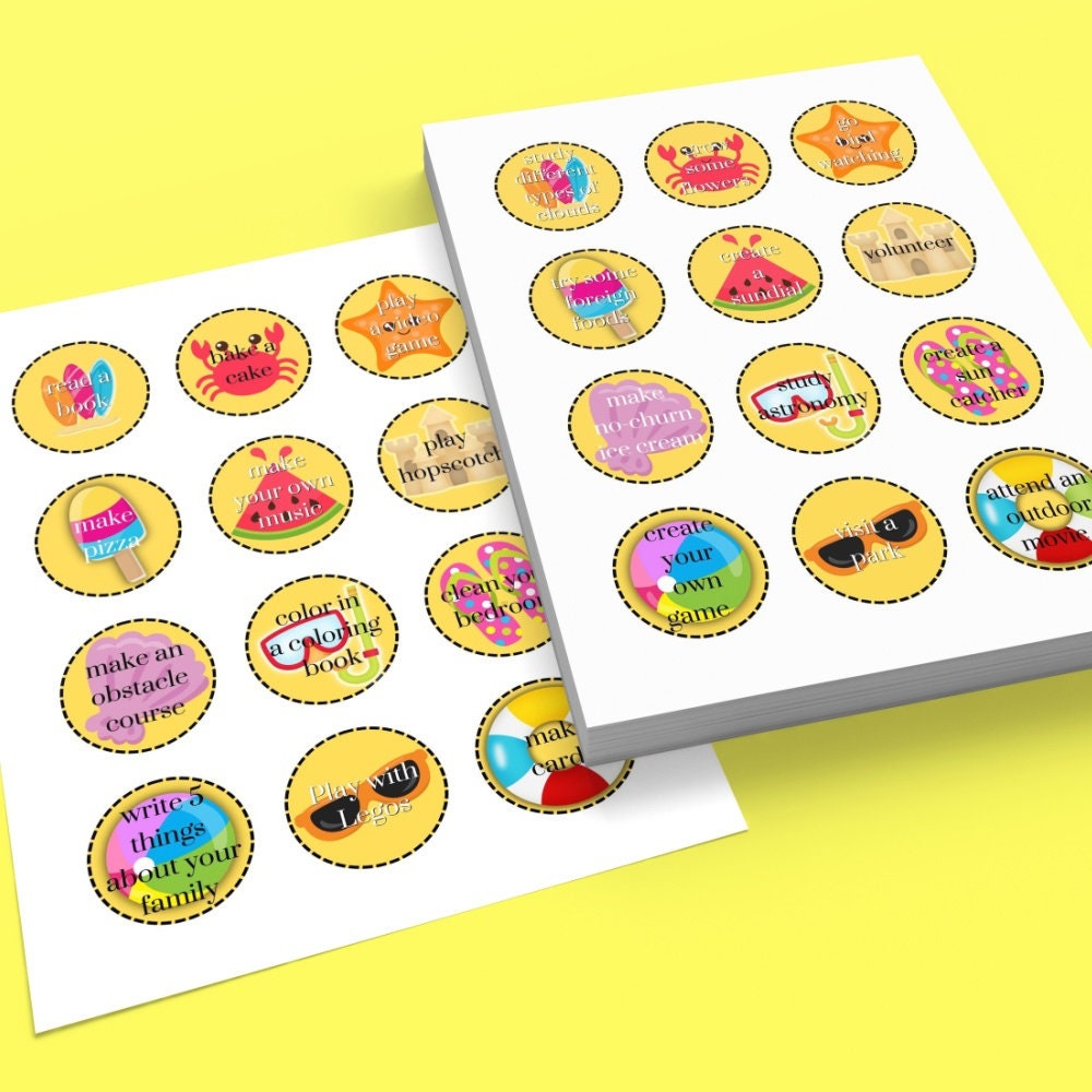 Kids Summer I Am Bored Jar Activity Printable, Summer Boredom List ...