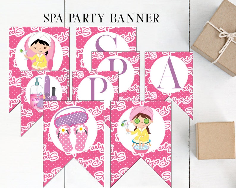 Spa Day Birthday Banner Spa Party Banner Girl Spa Party | Etsy