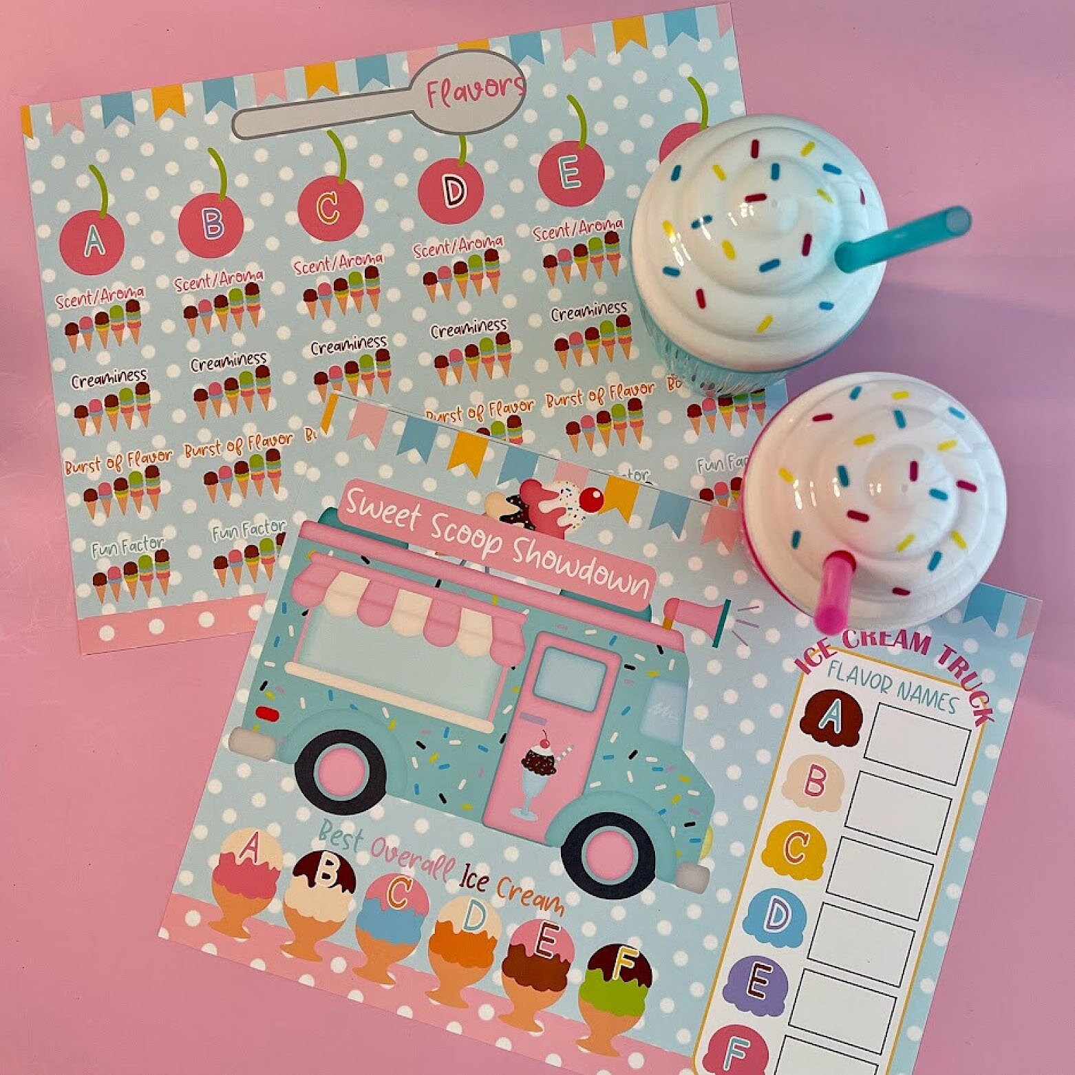 Ice Cream Taste Testing Game, Printable Game for Kids, Ice Cream Party ...