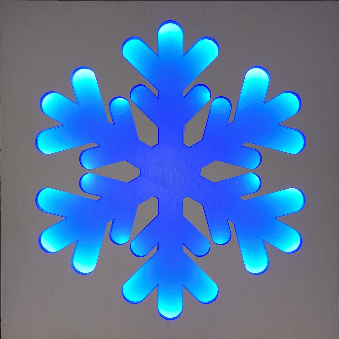 Lighted Snowflake Sign Wall Display Back-lit With LED Ribbon Lights ...