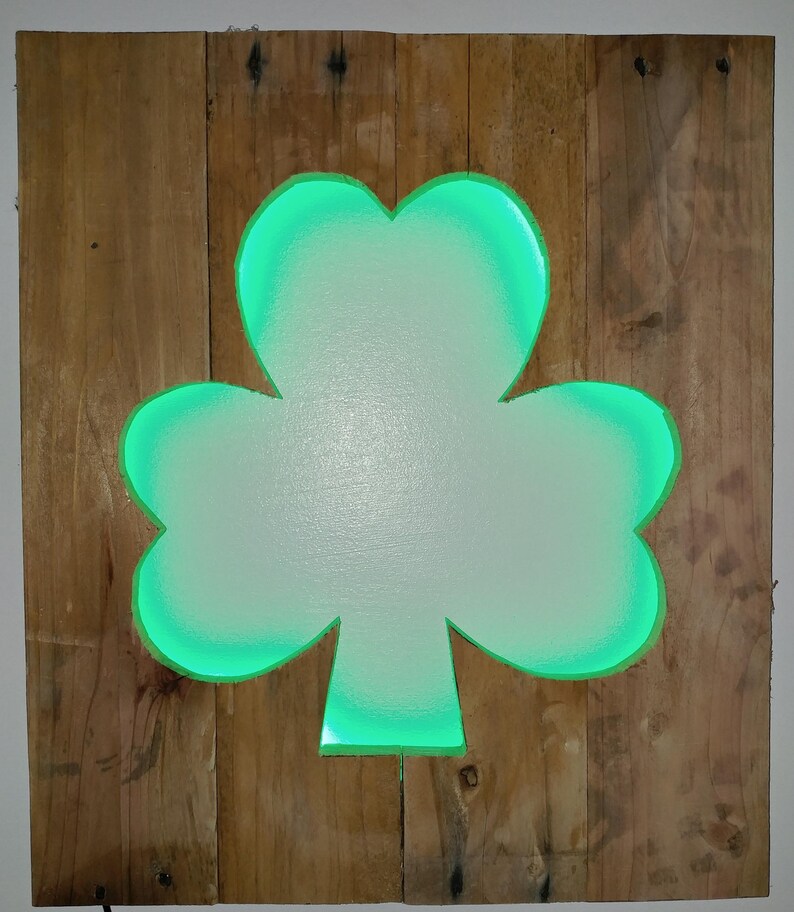 Distressed Pallet Wood Lighted Shamrock Cut-out Sign St. Patrick's Day ...