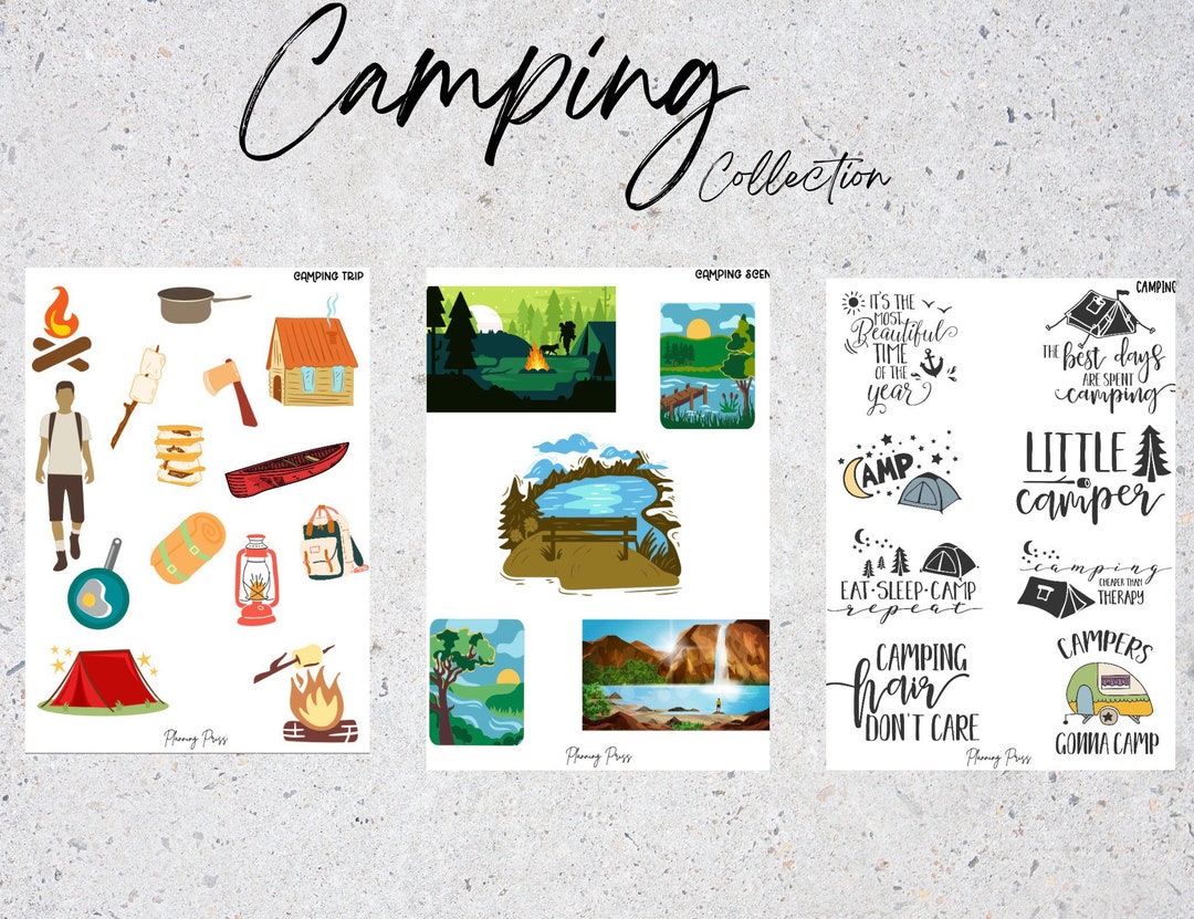 Camping Deco Sticker Collection - Etsy