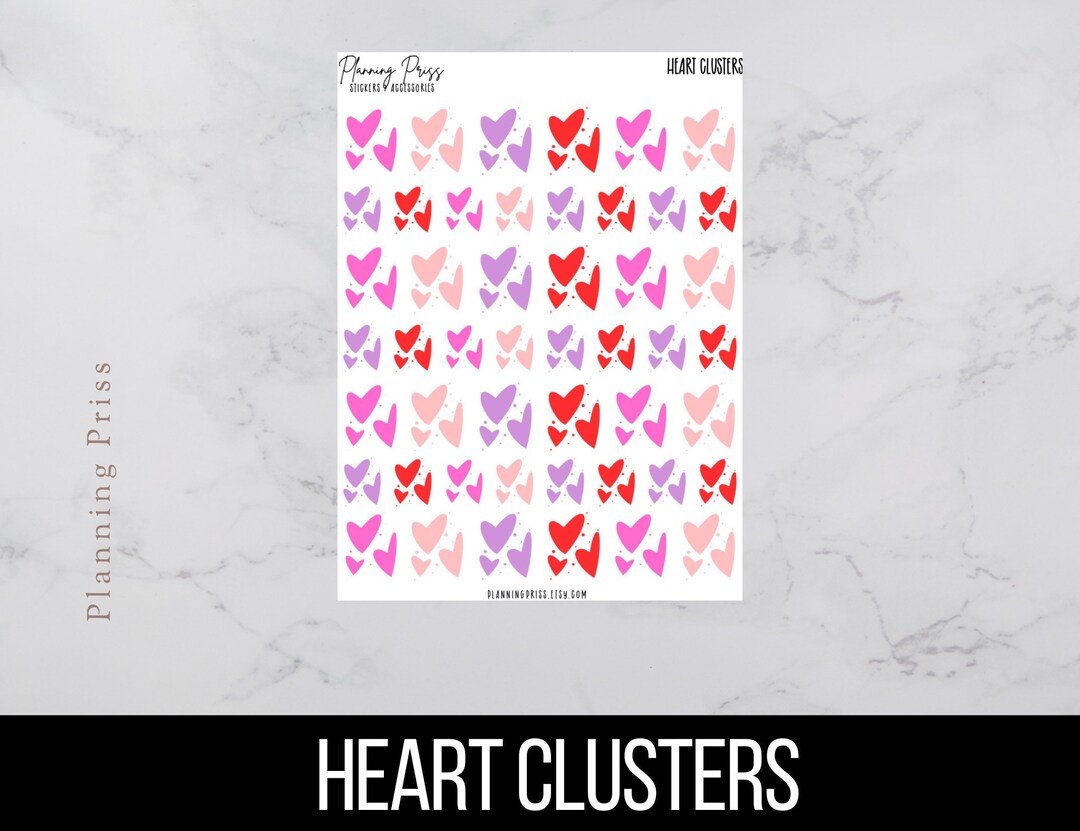Heart Clusters Deco Accent Sticker Sheet - Etsy