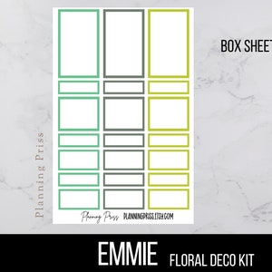 Emmie Floral Deco Sticker Kit/ Green Floral Deco/kiss Cut Stickers - Etsy