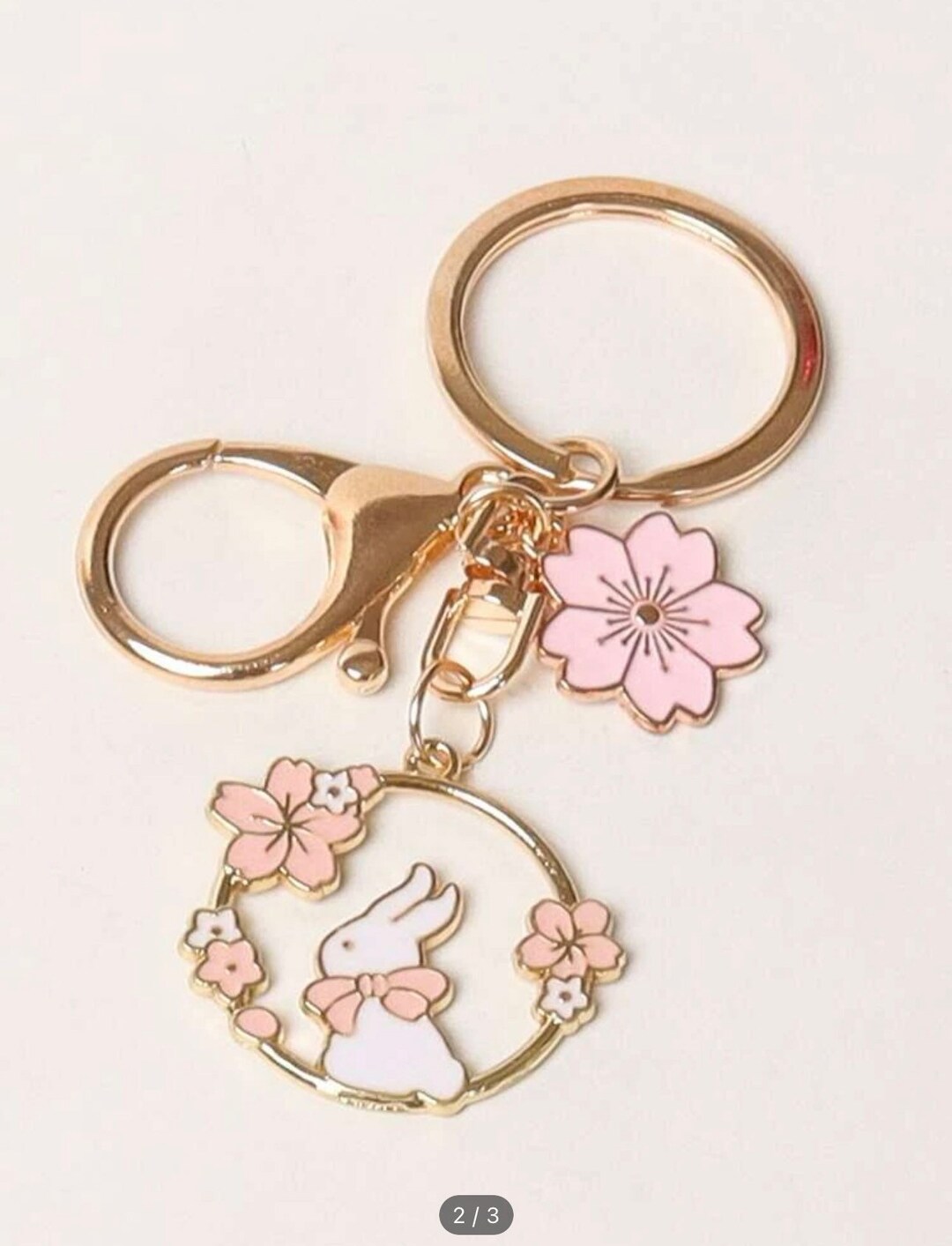 Pink Bunny Keychain - Etsy