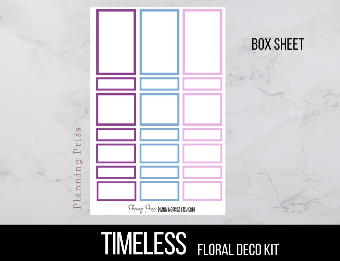 Timeless Floral Deco Sticker Kit/ Floral Deco/kiss Cut Stickers - Etsy