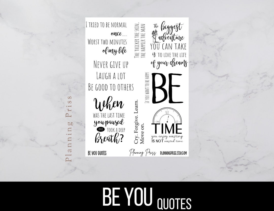 Be You Quote Sticker Sheet - Etsy