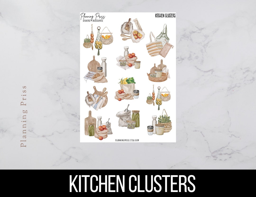 Kitchen Clusters Deco Sticker Sheet - Etsy