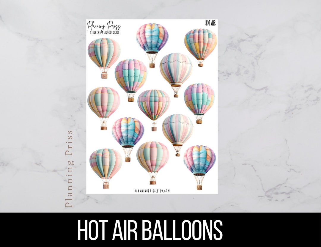 Hot Air Balloons Deco Sticker Sheet - Etsy