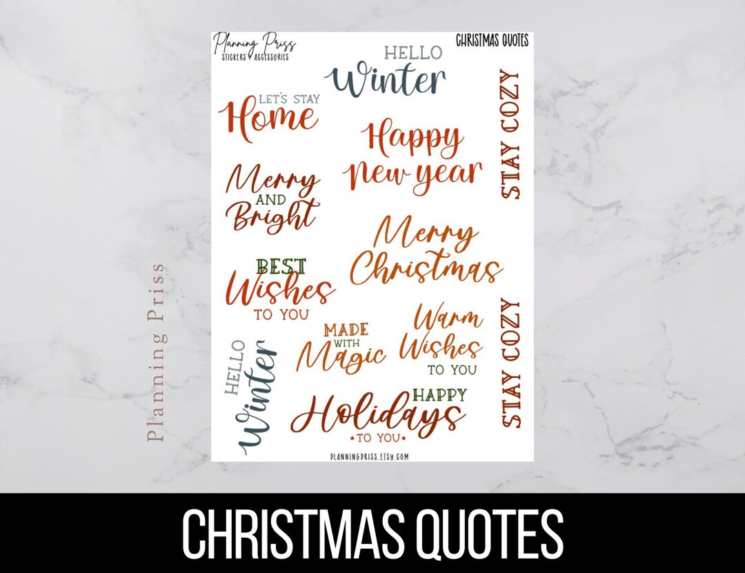 Christmas Quotes Deco Sticker Sheet - Etsy
