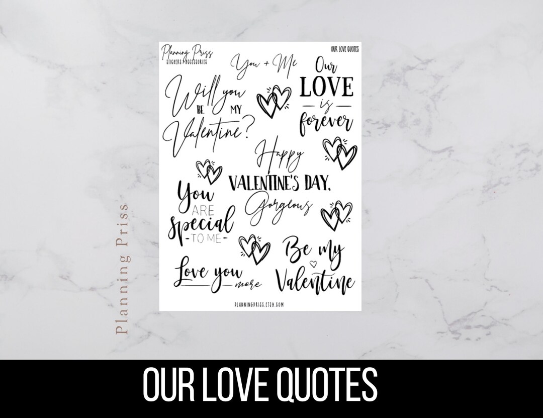 Our Love Quotes Sticker Sheet - Etsy