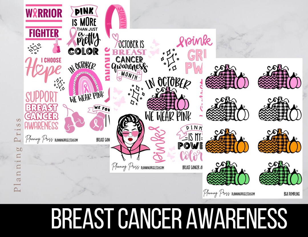 Breast Cancer Awareness Sticker Collection - Etsy