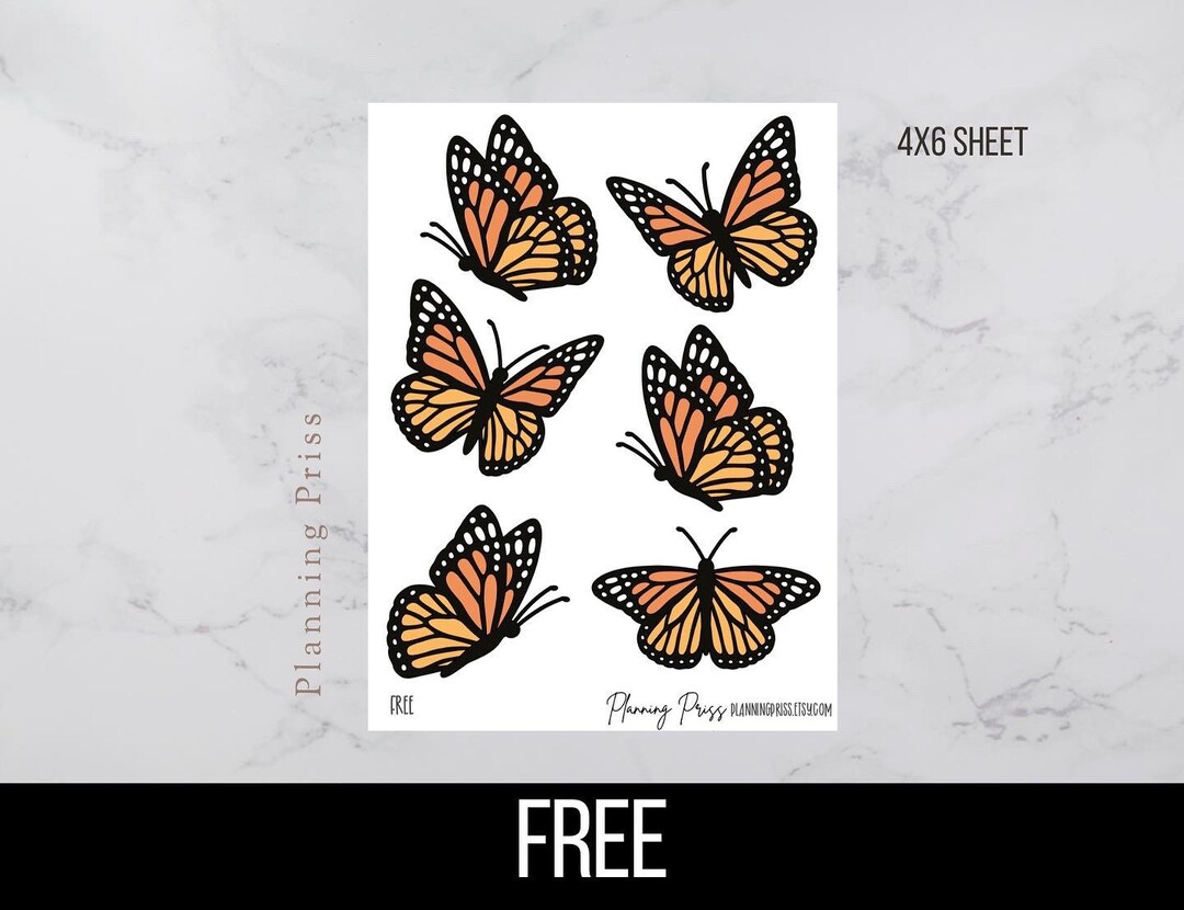 Free/ Butterfly Deco Sticker Sheet - Etsy