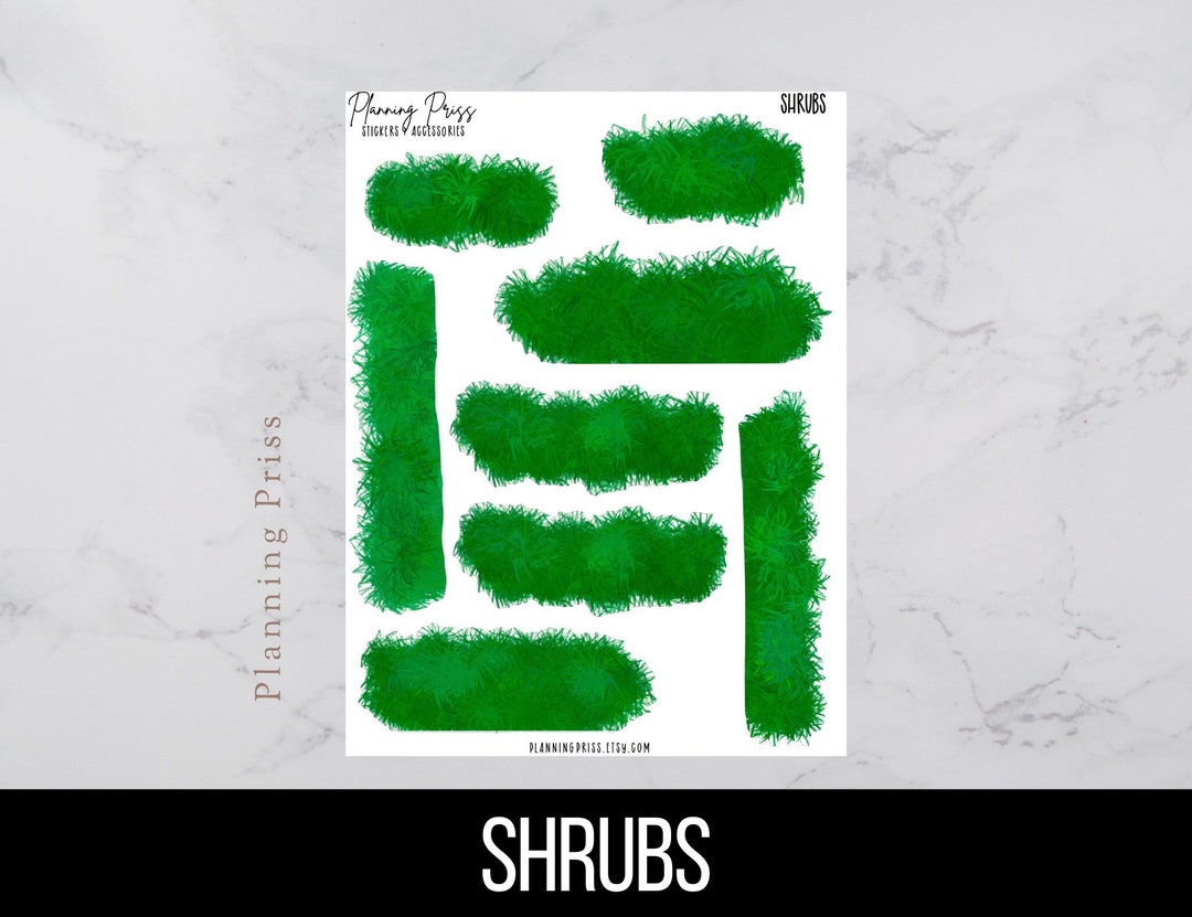 Shrubs Creative Deco Sticker Sheet - Etsy