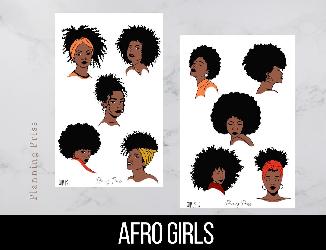 Afro Girls Sticker Sheet - Etsy