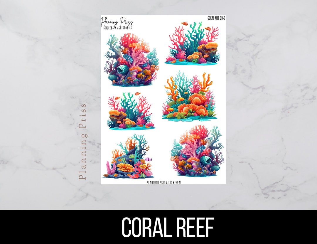 Coral Reef Deco Sticker Sheet - Etsy