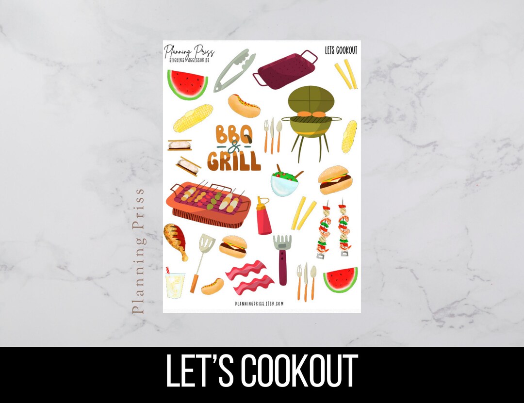 Let’s Cookout Deco Sticker Sheet - Etsy