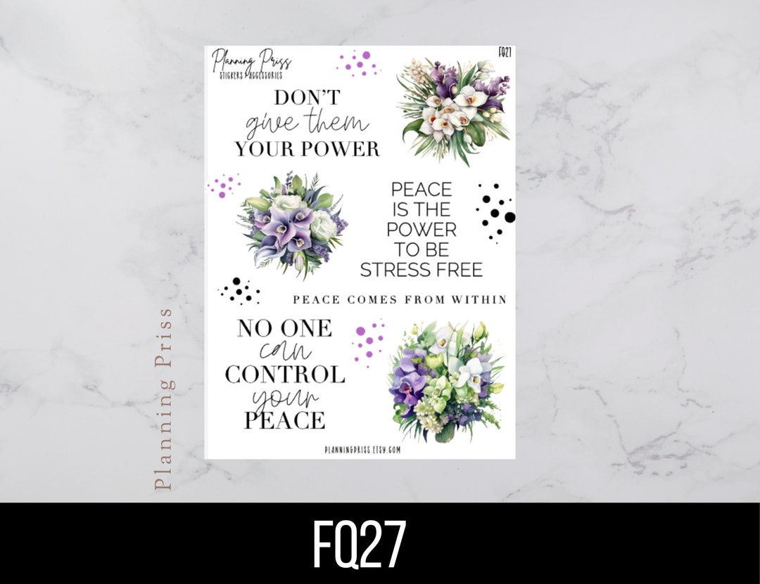 Floral Quotes #27 Deco Sticker Sheet - Etsy