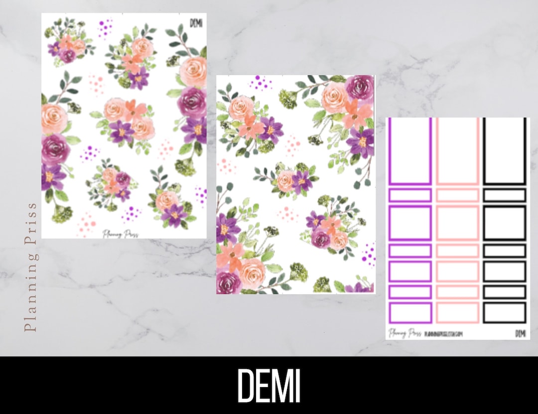 Demi Floral Deco Sticker Kit/ Spring Floral Deco/kiss Cut Stickers - Etsy