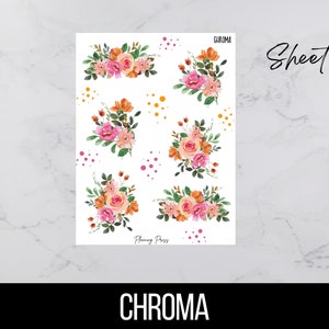 Chroma Floral Deco Sticker Kit/ Spring Floral Deco/kiss Cut Stickers - Etsy