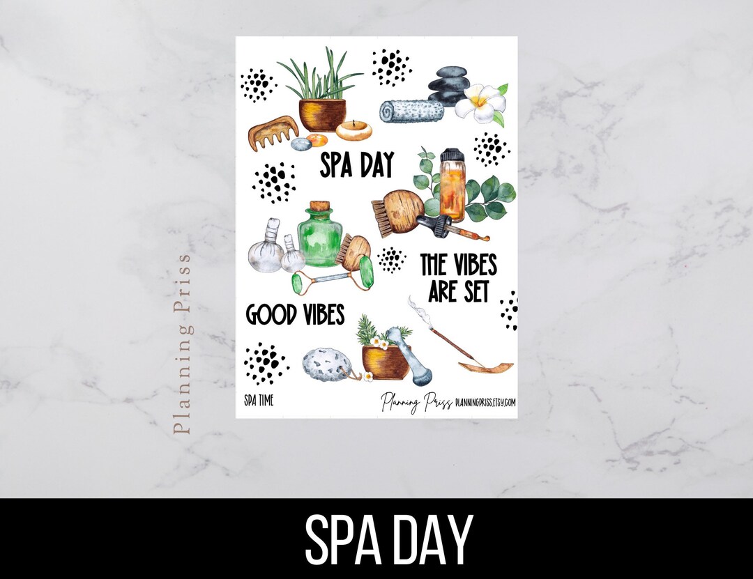 Spa Day Deco Sticker Sheet - Etsy
