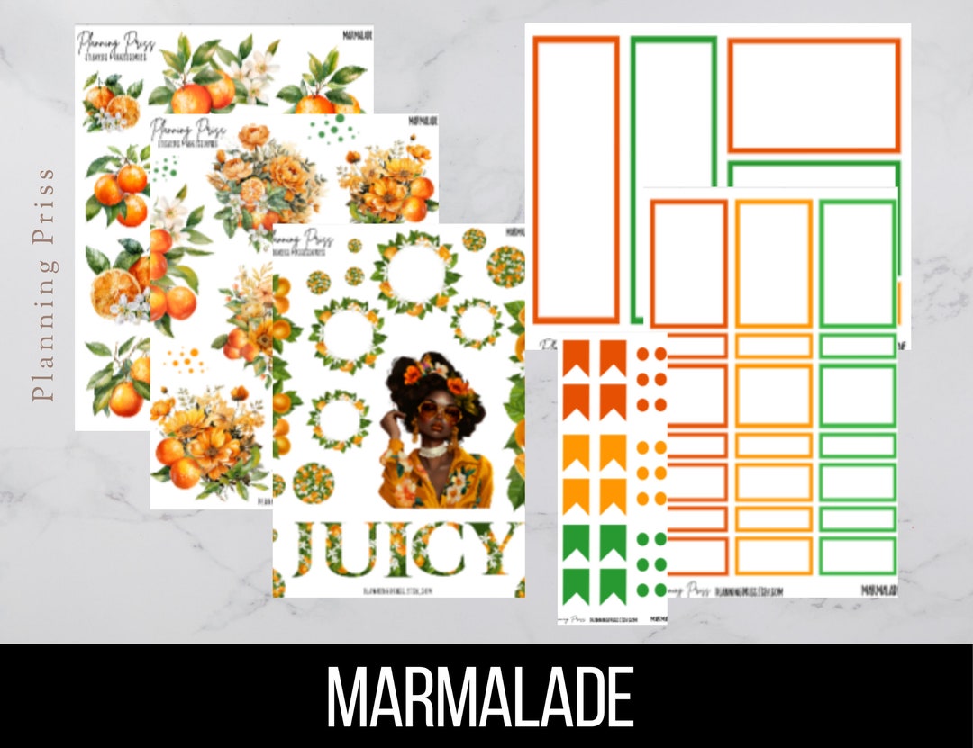 Marmalade Floral Deco Sticker Kit/kiss Cut Stickers - Etsy
