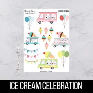 Ice Cream Celebration Deco Sticker Sheet - Etsy