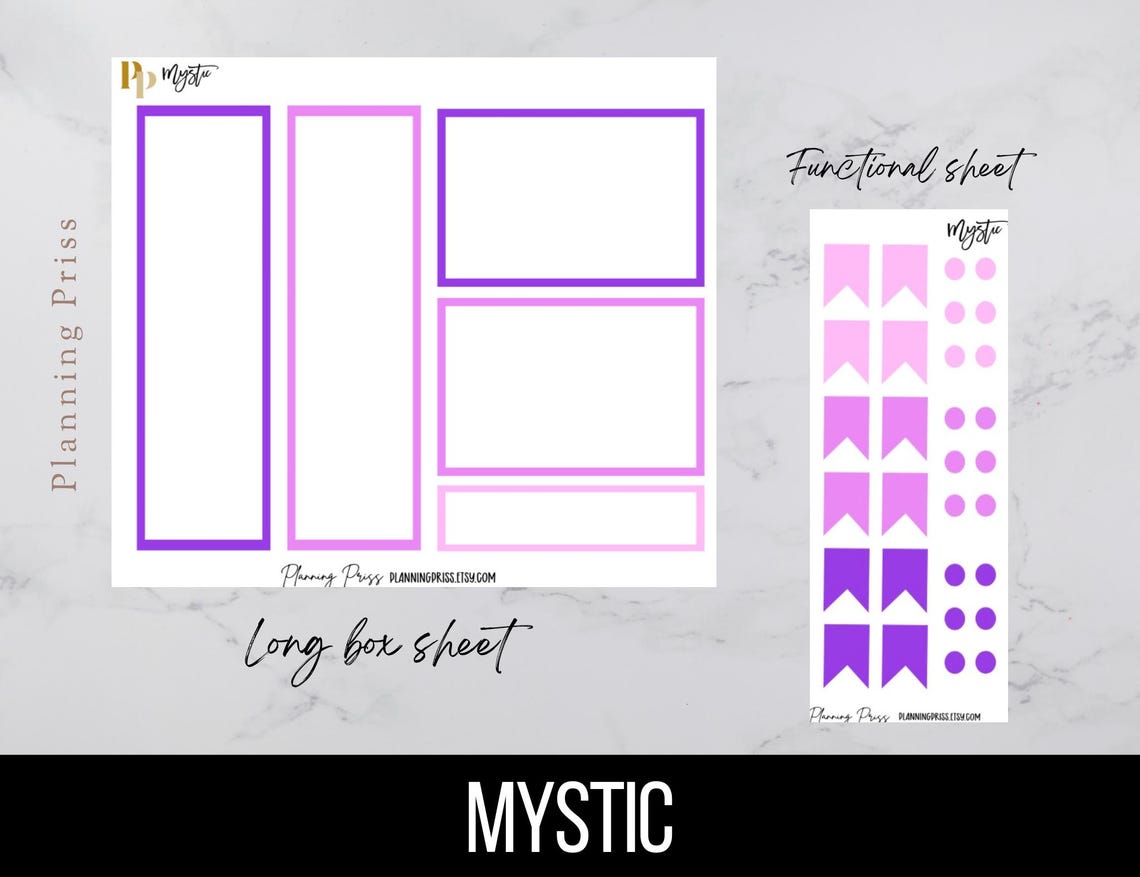 Mystic Floral Deco Sticker Kit/kiss Cut Stickers - Etsy