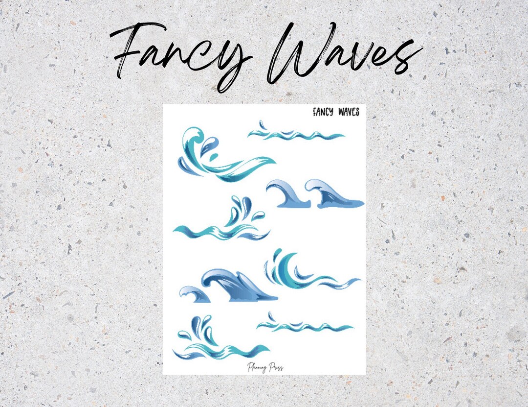 Fancy Waves Deco Sticker Sheet - Etsy