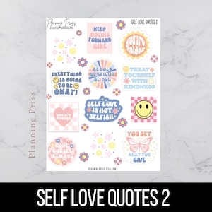 Self Love Quotes Deco Sticker Sheet - Etsy