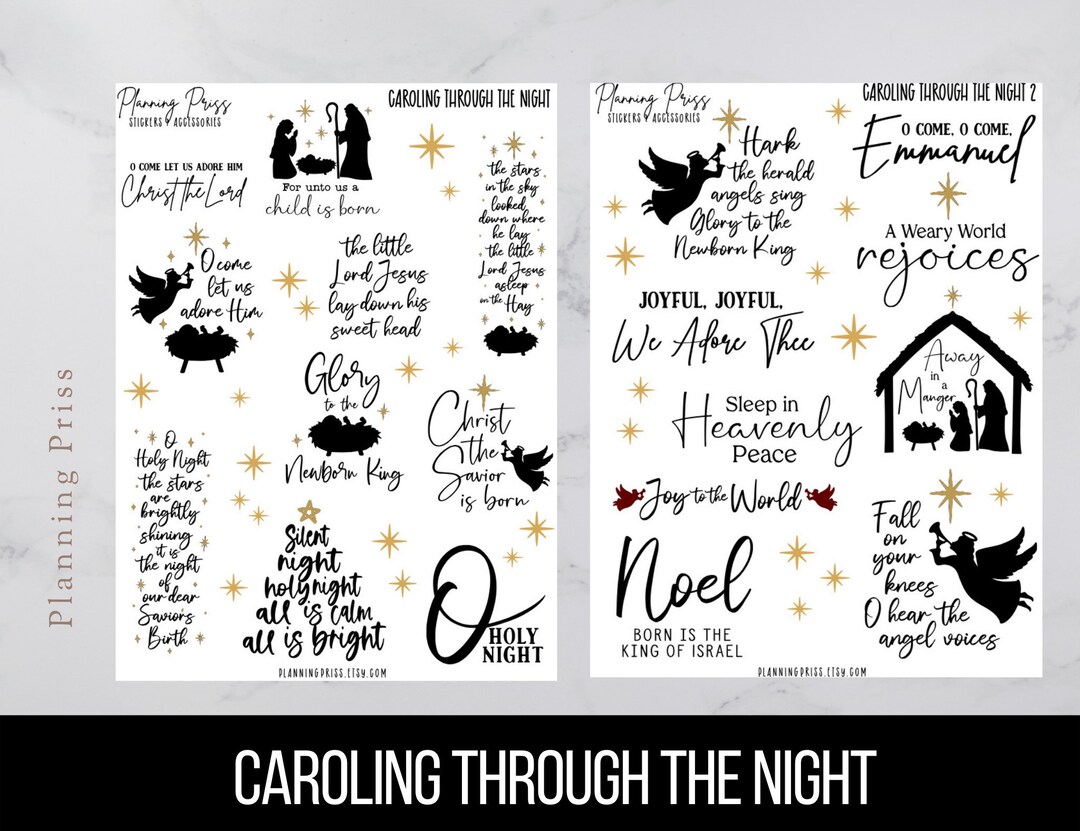 Caroling Through the Night Quote Deco Sticker Sheets - Etsy