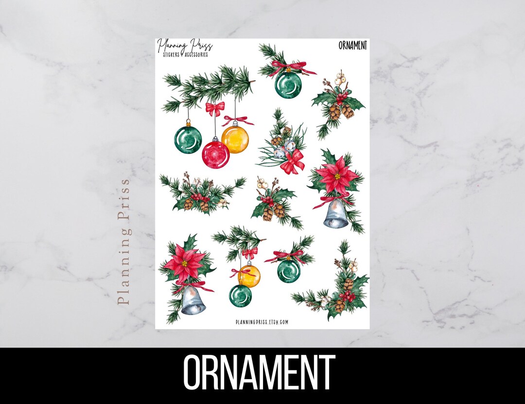 Christmas Ornament Deco Sticker Sheet - Etsy
