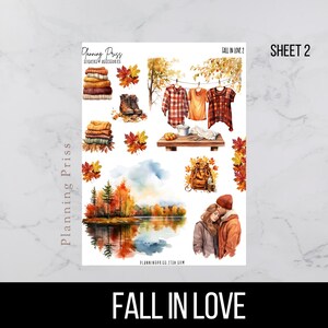 Fall in Love Deco Sticker Sheet - Etsy