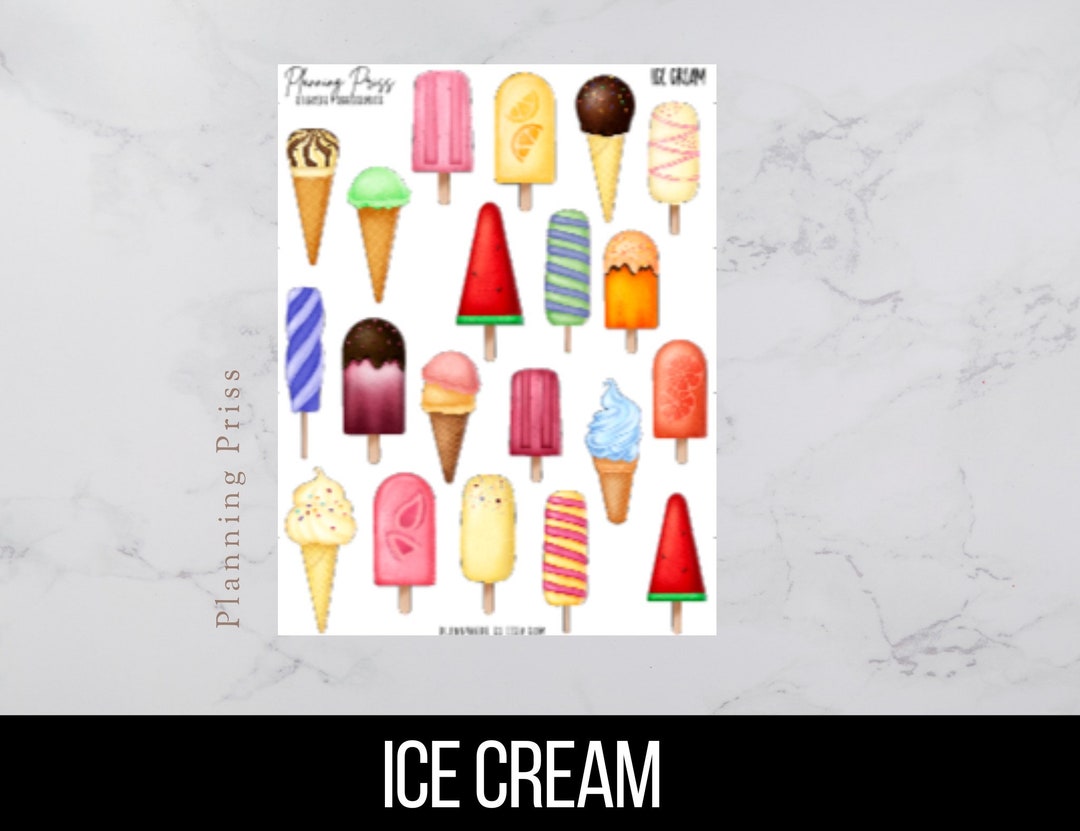 Ice Cream Deco Sticker Sheet - Etsy