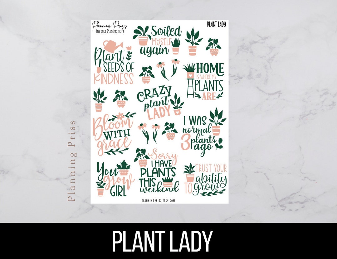 Plant Lady Quote Sticker Sheet - Etsy