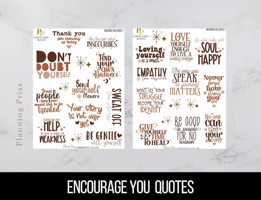 Encourage You Quote Sticker Sheets - Etsy