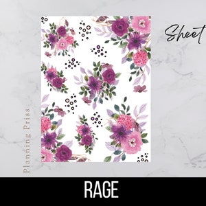 Rage Floral Deco Sticker Kit/kiss Cut Stickers - Etsy