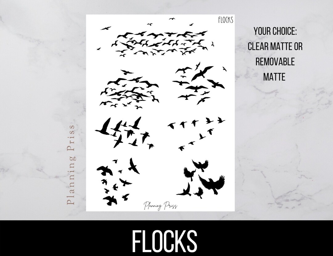 Flocks Sticker Sheet/birds Kiss Cut Stickers - Etsy
