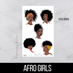Afro Girls Sticker Sheet - Etsy