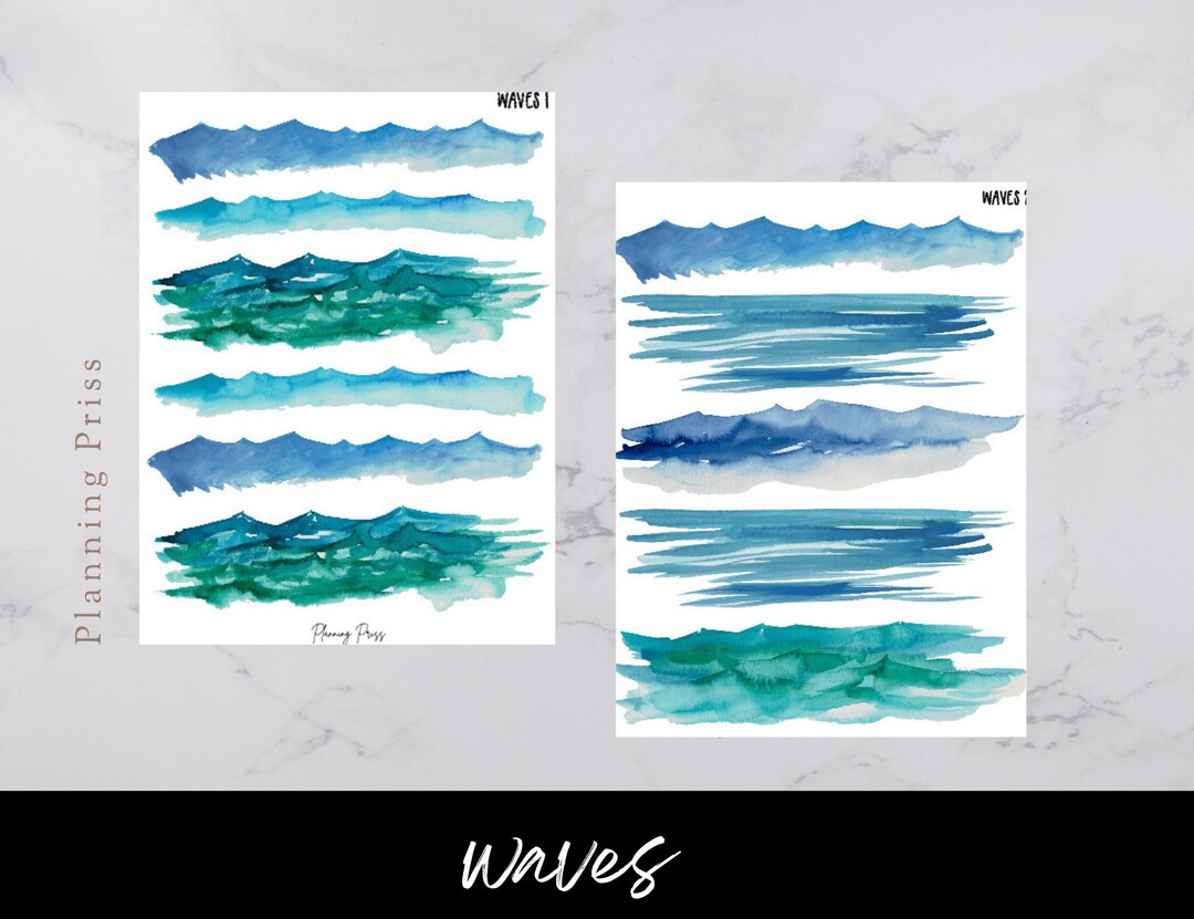 Waves Deco Sticker Sheet - Etsy