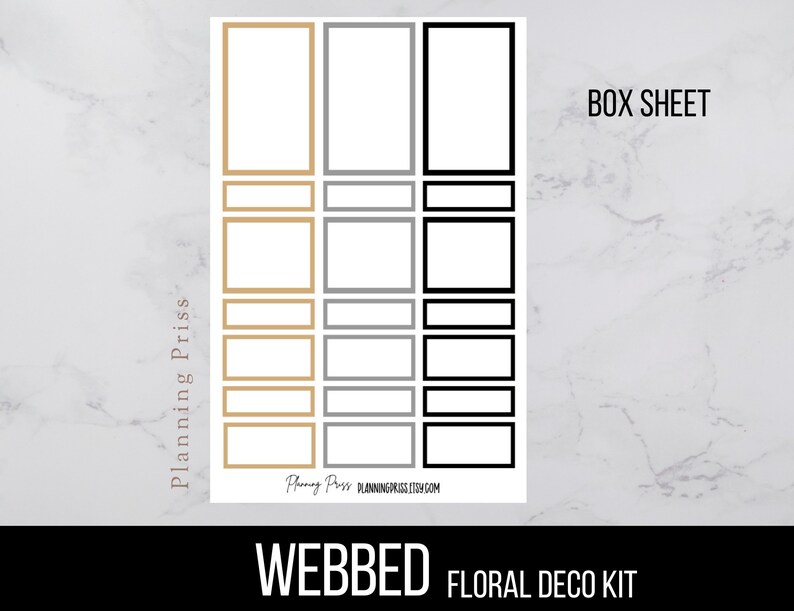 Webbed Floral Deco Sticker Kit/ Black and Gray Floral - Etsy