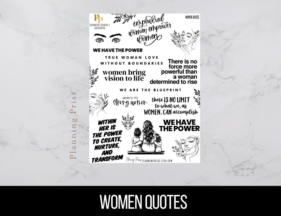 Women Quotes Deco Sticker Sheet - Etsy