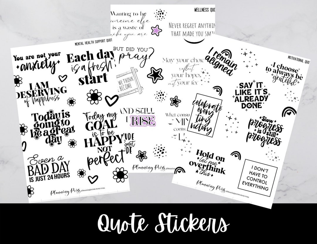 Motivational/empowerment/ Mental Health/ Wellness Quote Stickers - Etsy