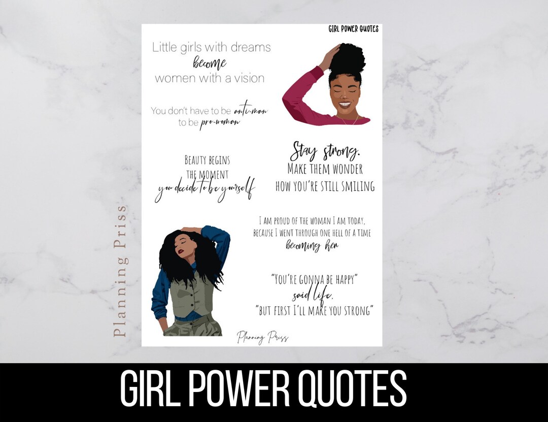Girl Power Quote Sticker Sheet/kiss Cut Stickers - Etsy