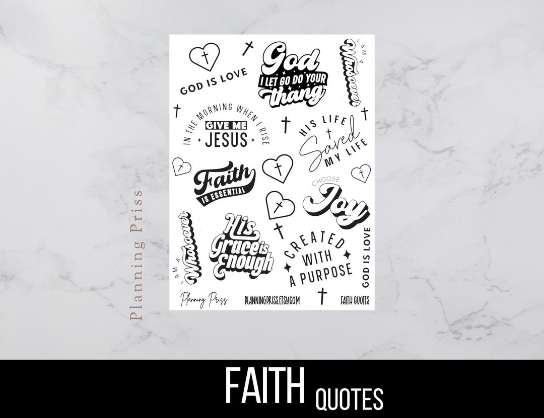 Faith Quote Sticker Sheet - Etsy