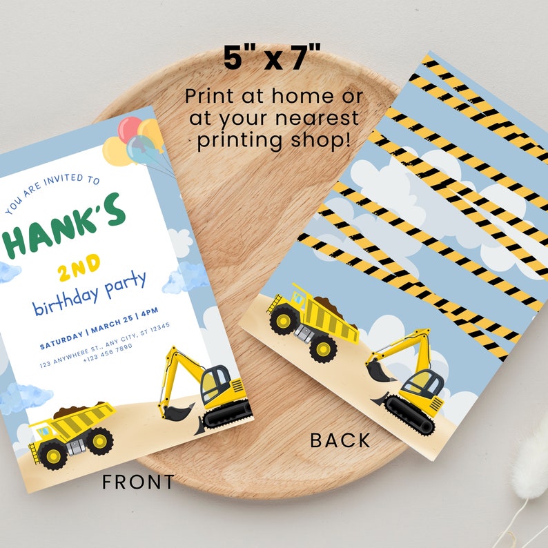 Construction Invitation, Kids Construction Birthday Invitations ...