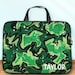 Black and Green Camo Laptop Bag With Handles, Personalized Neoprene ...